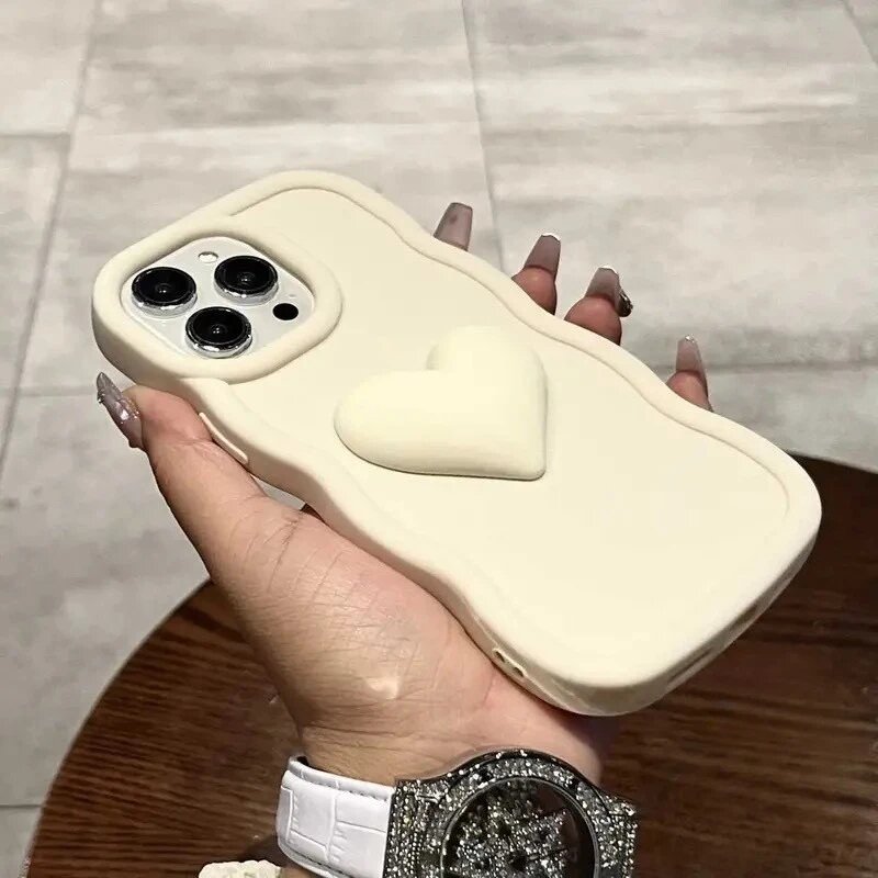 Чехол для телефона 3D Love Wave для Huawei Nova Y91 Y90 Y73 Y72 Y72S Y71 Y70 Y63 Y62 Plus Y61 Y60 5G 4G, мягкий противоударный чехол с сердечками