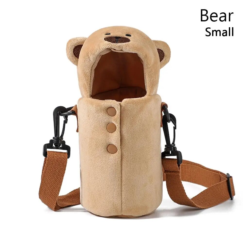 Коричневый плюшевый чехол для бутылки Bear Small