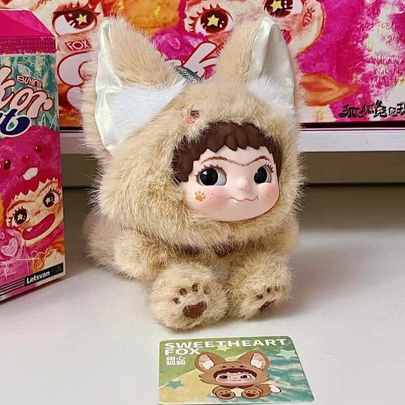Плюшевая игрушка WAKUKU серия Сладкий лис высота 17 см мягкая текстура подарок для детей коллекционная фигурка в коробке