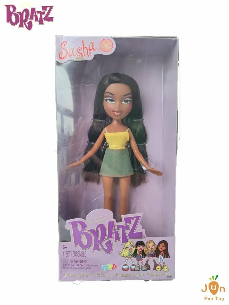Bratz Sasha Fashion Doll / Детская модная кукла темно-коричневого цвета в простом уличном стиле, подходящая в качестве коллекции или подарка