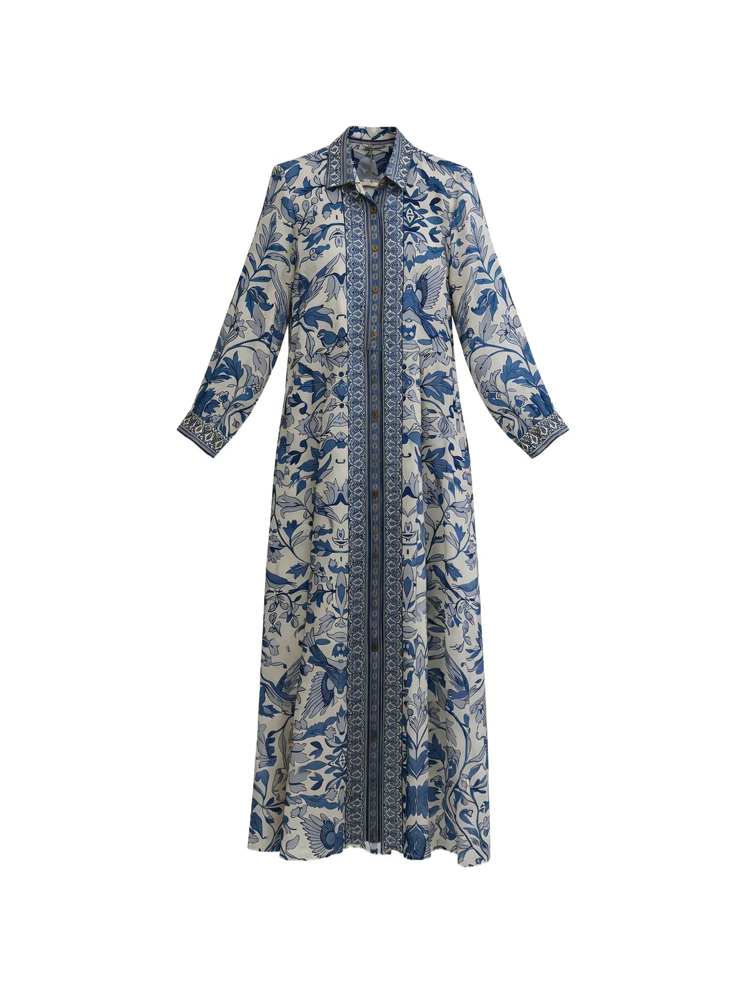 Платье Floral-print long-sleeve maxi dress