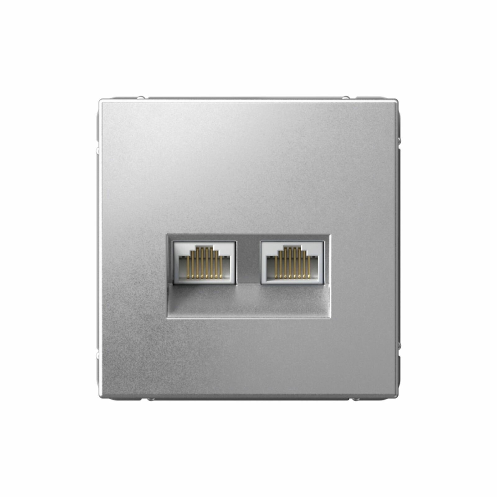 Artgallery розетка двойная компьютерная rj45+rj45, кат. 5е, механизм, алюминий