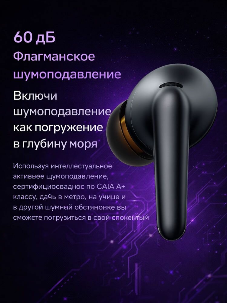 IQOO TWS 5 белый, 60 дБ активное шумоподавление, LDAC Hi-Res, 48 ч, 42 мс, игровые TWS наушники — фото 1