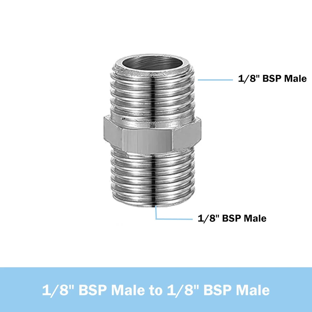 Переходник 1/8" BSP Male - 1/8" BSP Male, AB-A1