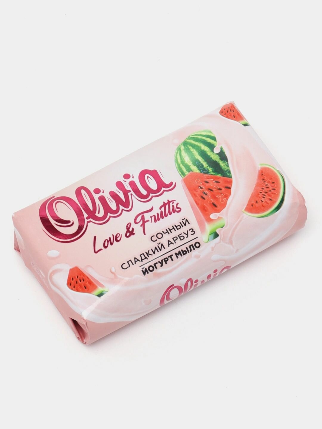 Мыло твердое Olivia туалетное "Love & Fruttis", Сочный сладкий арбуз, 140 г