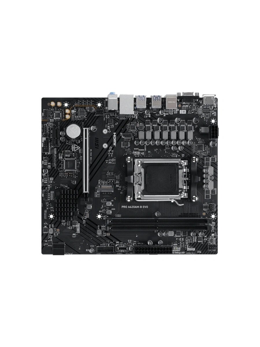 Материнская плата MSI PRO A620AM-B EVO, Socket AM5, AMD A620A, mATX, DDR5, Ret