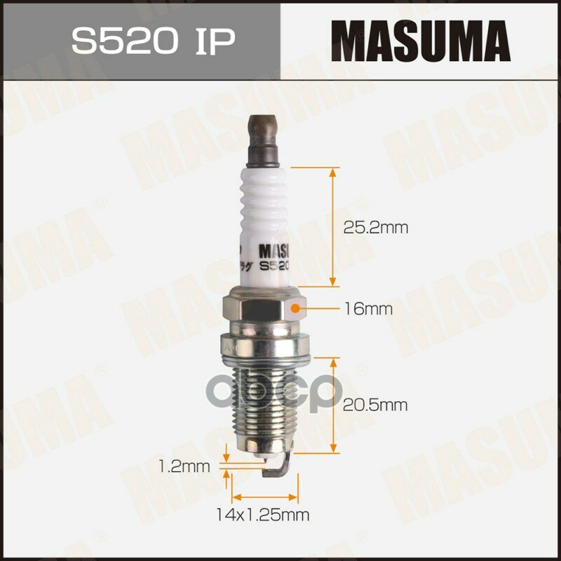 Свеча зажигания IRIDIUM+PLATINUM Masuma арт. S520IP
