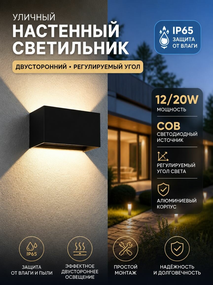 Настенно-потолочный светильник, LED, 20 Вт