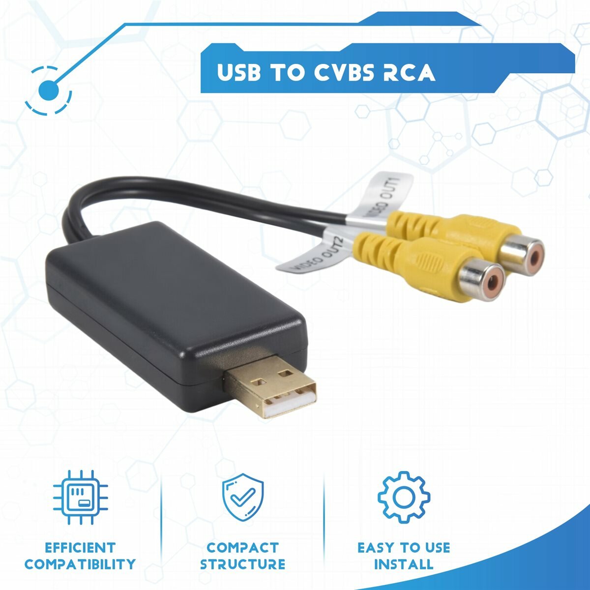 Адаптер Видеовыхода USB-CVBS RCA (A) — фото 1