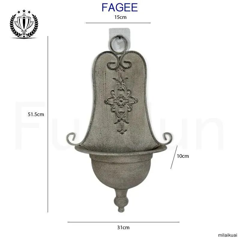Кашпо FAGEE подвесное 51.5 см, 1 шт, цвет серый, железо, 15x31см