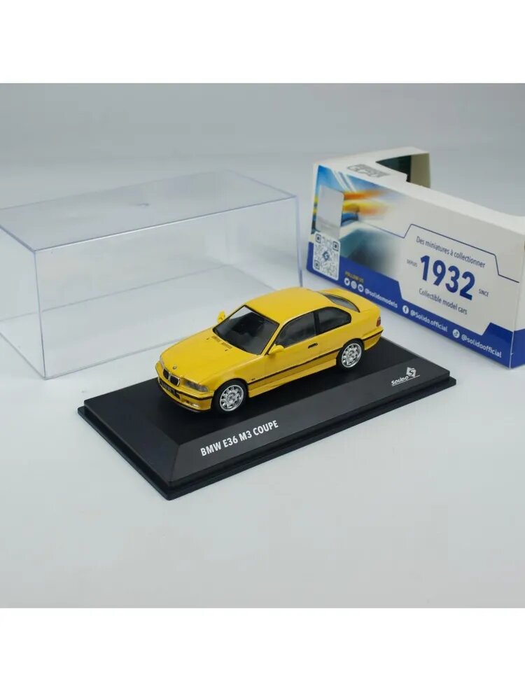 Машинка Solido 1/43 BMW E36 COUP M3 YELLOW 1999 S4315203 Die-cast Alloy Car Model Gift