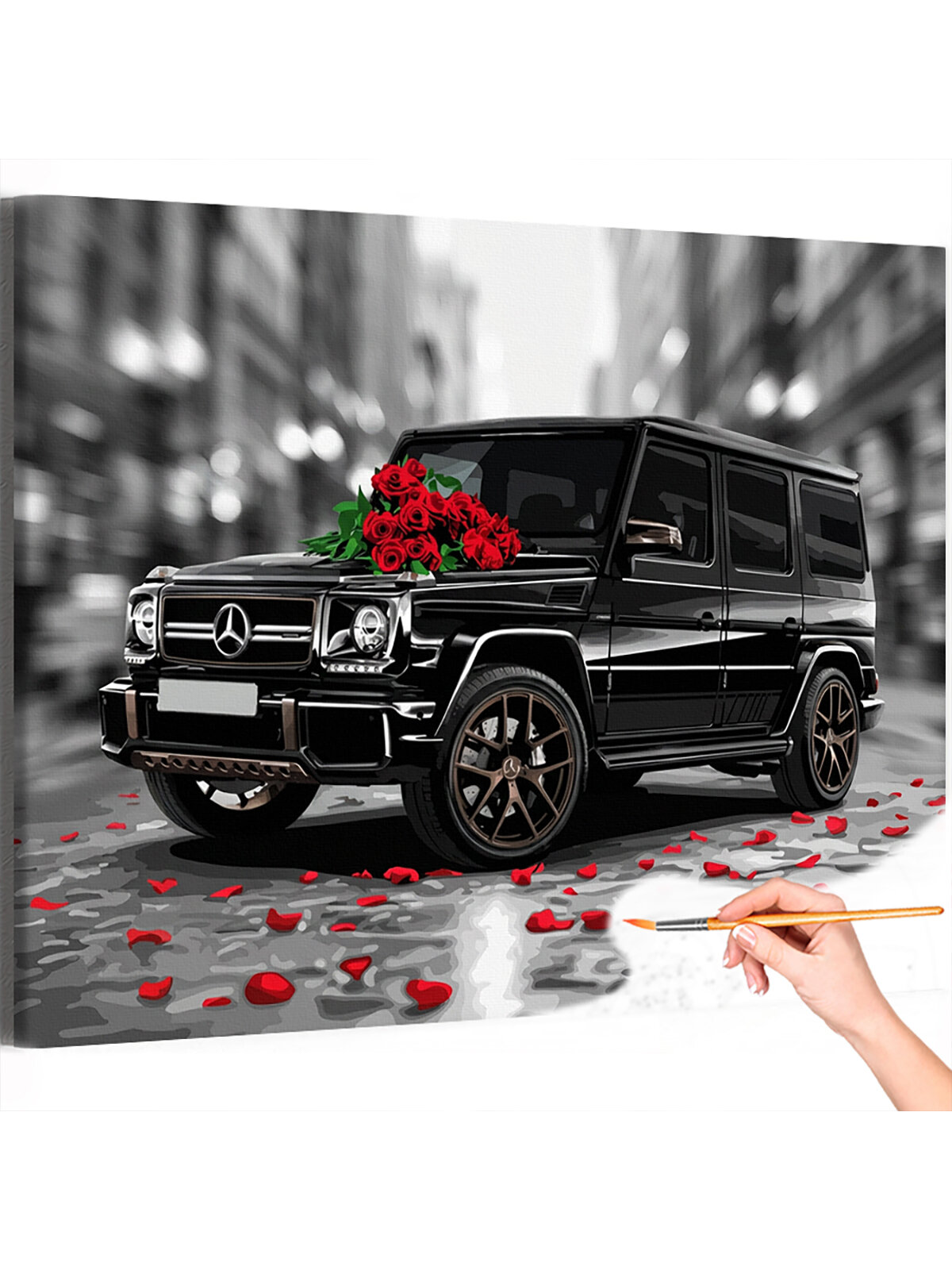 Картина по номерам на холсте машина Mercedes гелендваген 40х50 см