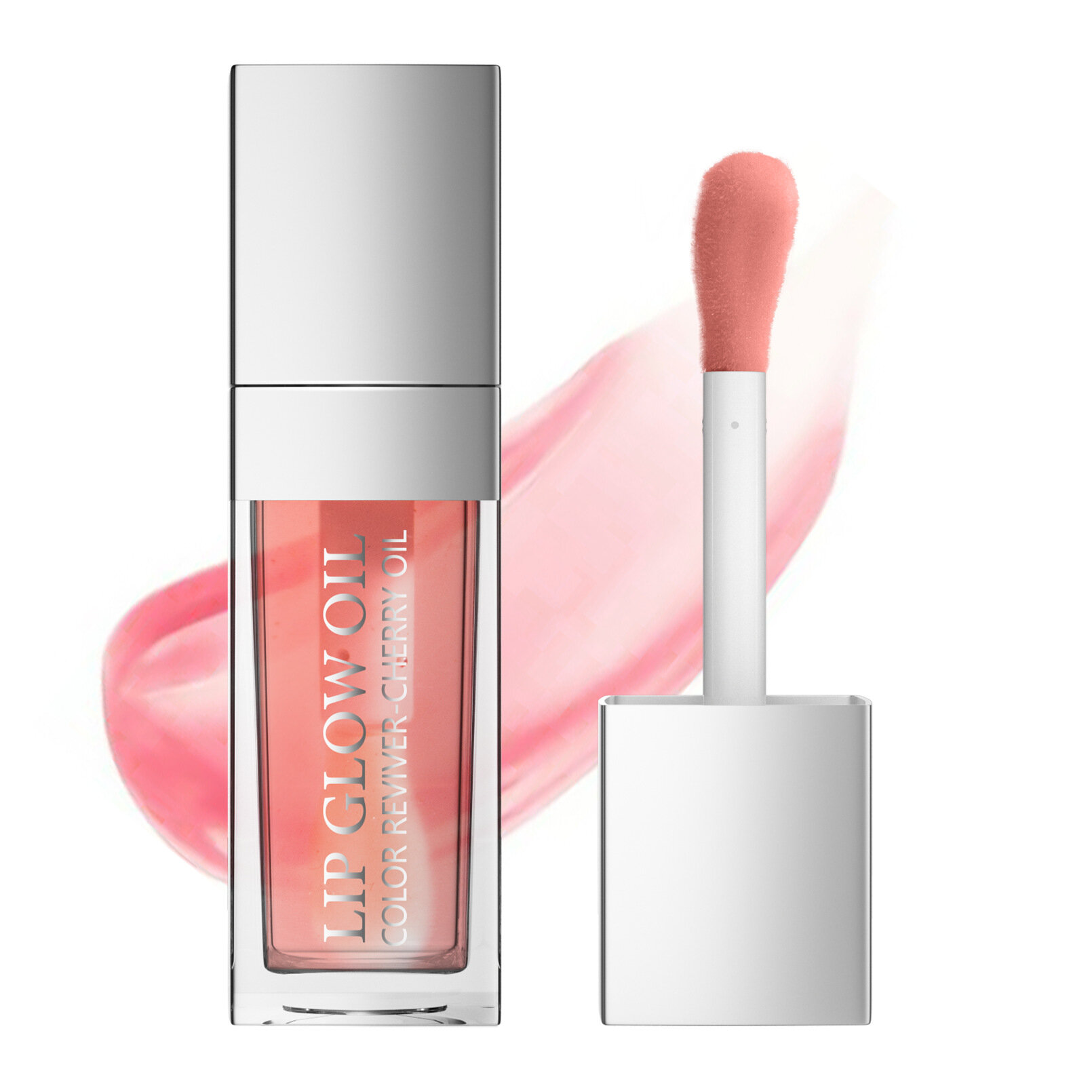 Hydrating Lip Glow Oil Transparent Plumping Lip Gloss Big Brush Head Non-Sticky Long Lasting Nourishing Tinted Lip Balm for Lip Care Dry Lips 5 Colors pink raspberry cherry rosewood coral