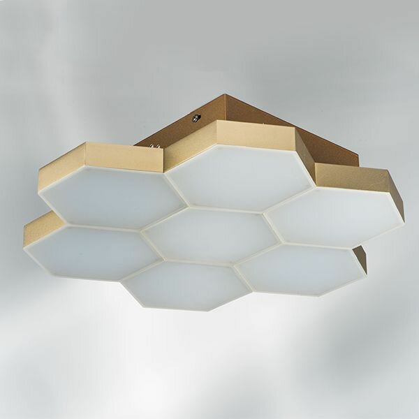 Люстра потолочная светодиодная Lightstar FAVO, теплый свет 3000K, 35W, цвет матовое золото