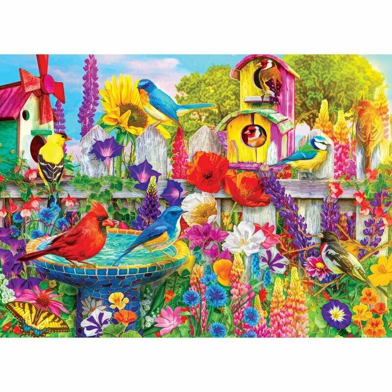 Деревянные пазлы 1000 элементов, подарочная упаковка,50x75cm, Ванна для птиц, подарочный набор для взрослых, продвинутый уровень сборки 5-10.