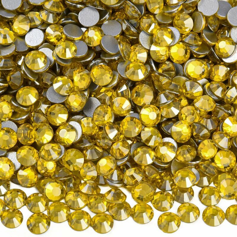 Стразы OLeeya SS3-SS30 стеклянные для рукоделия SS20----1440pcs, Citrine Satin