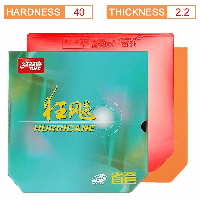 DHS NEO Hurricane 3 Провинциальная резина для настольного тенниса Red H40 T2.2