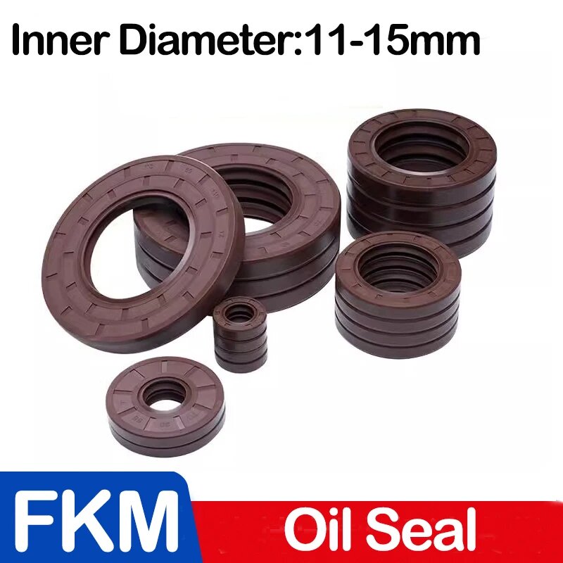 Каркасный сальник FKM коричневый 11-15 мм 15x42x7, 2pcs