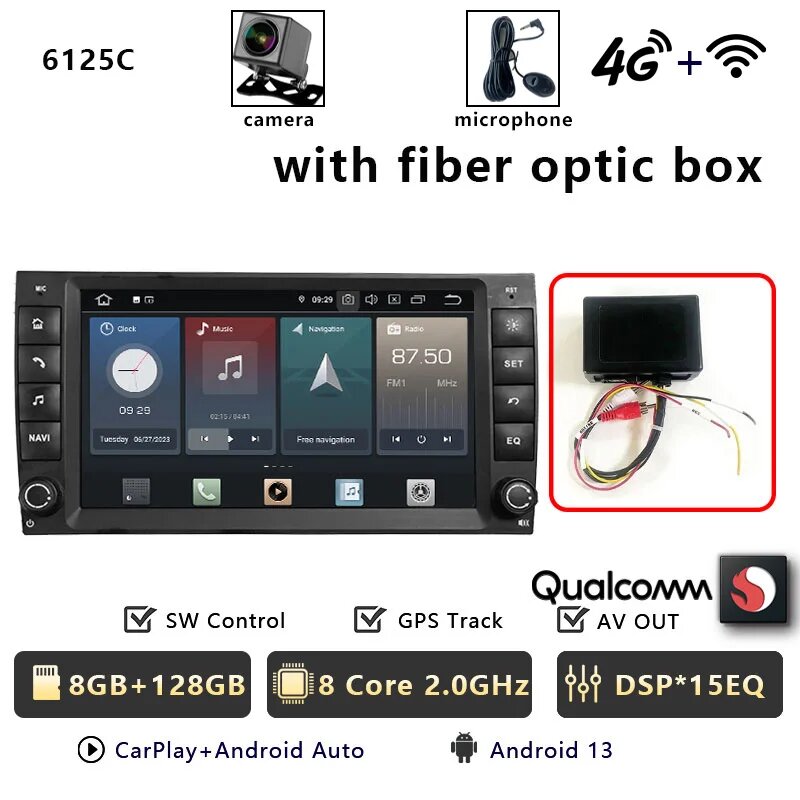 Мультимедийный проигрыватель CHSTEK Android 14 для Porsche Cayenne 955 957 9PA 2002-2010 с Carplay, GPS, Wi-Fi, 4G, Bluetooth, автомагнитола