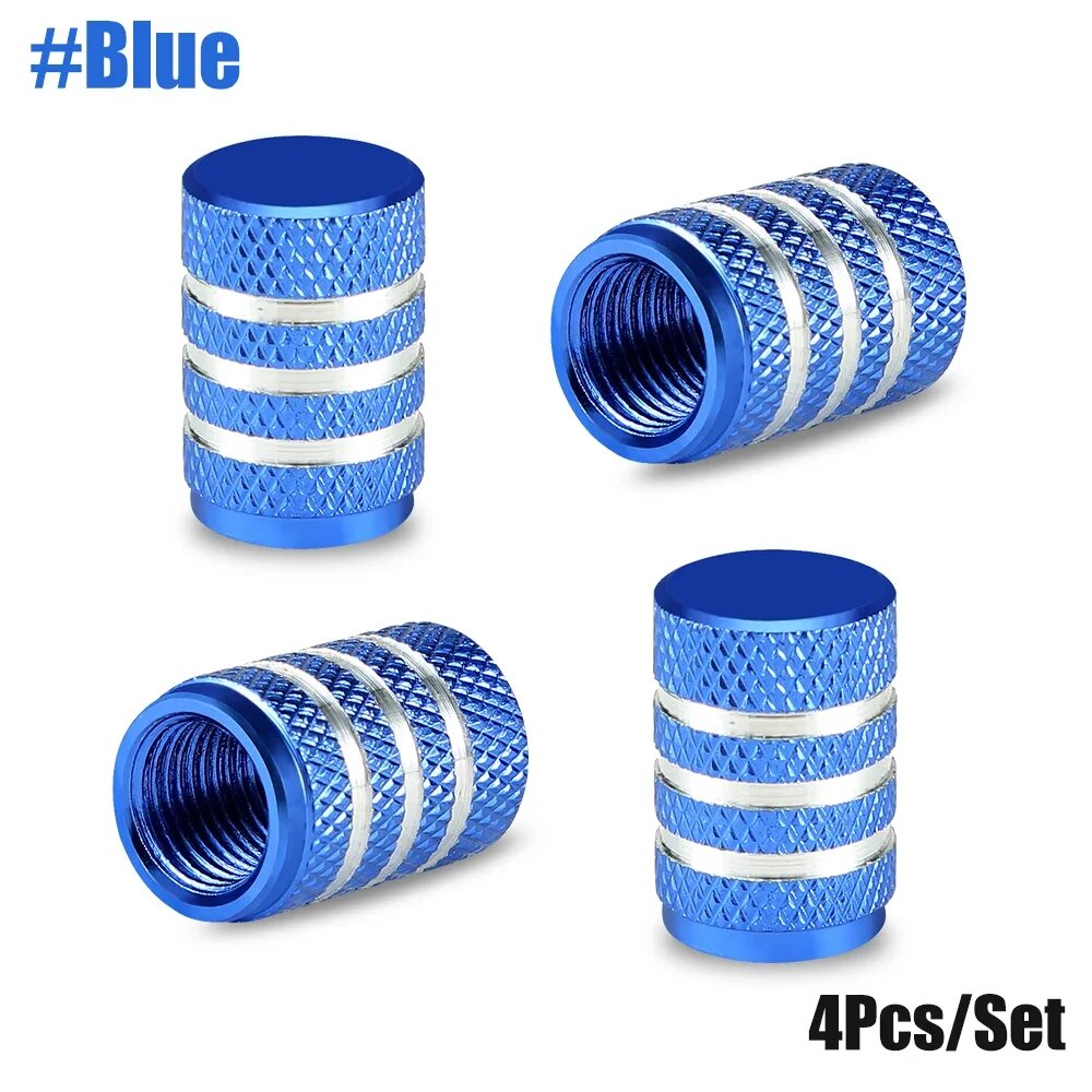 Колпачки ниппелей колес Blue, 4шт