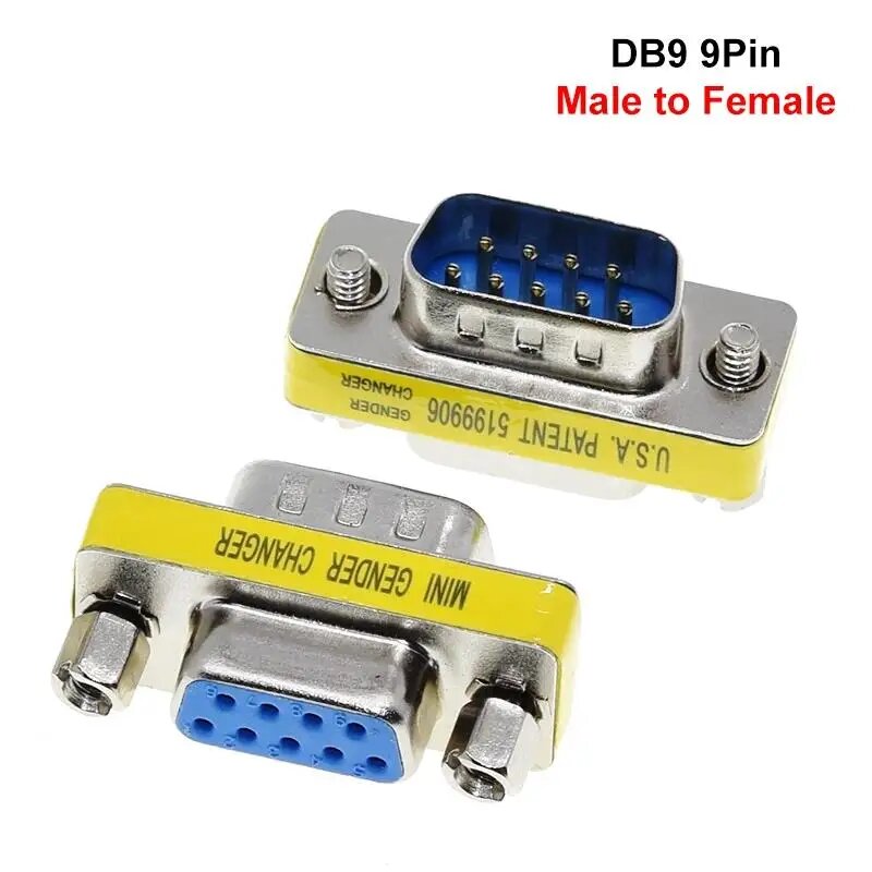 Mini Gender Changer Adapter RS232 TZT 3pcs, Male to Female