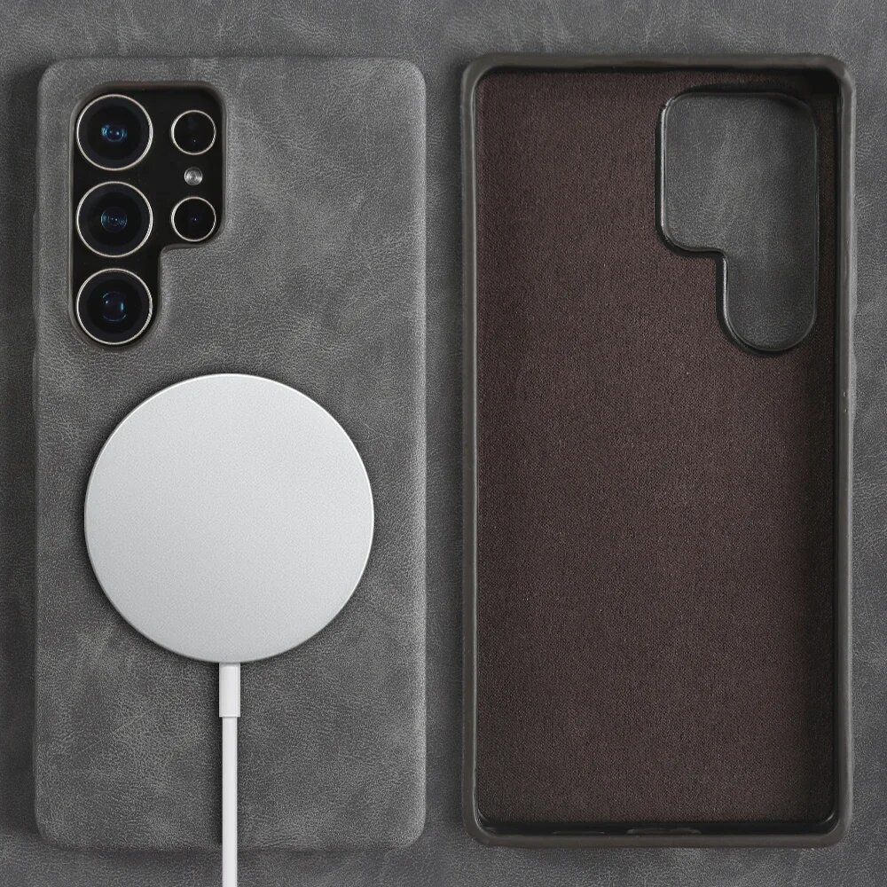 Кожаный чехол MagSafe для Samsung Galaxy Note20 Ultra 5G, серый