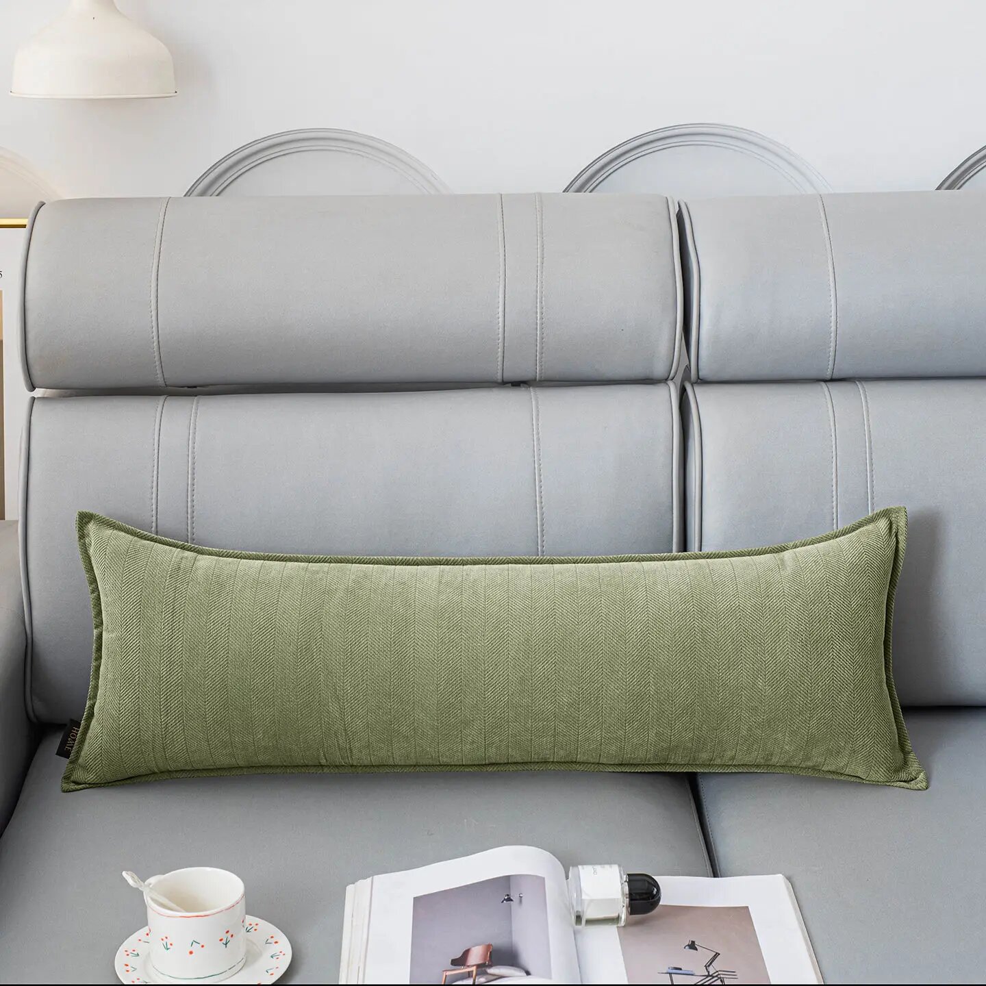 Чехол для декоративной подушки 30X120cm withoutcore, Зеленый, Avocado Green