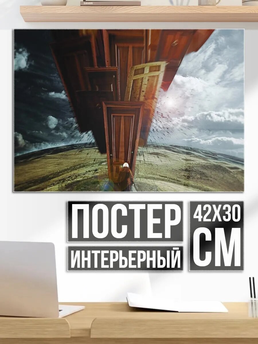 Плакат постер Портал из дверей