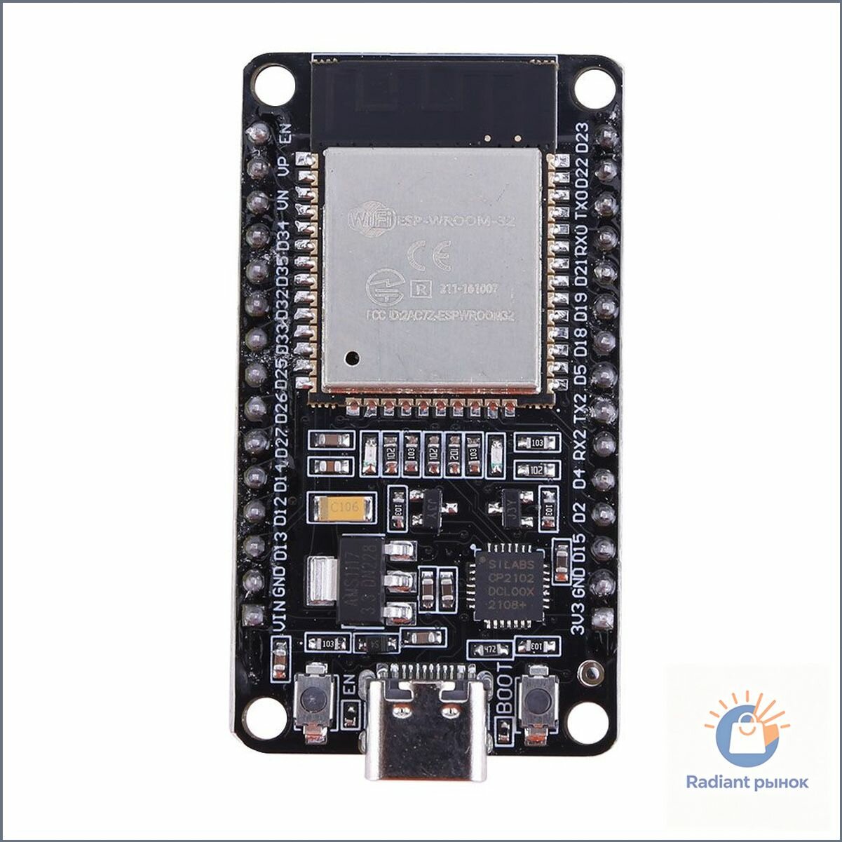 Модуль ESP32 с двухъядерным процессором и WiFi/Bluetooth