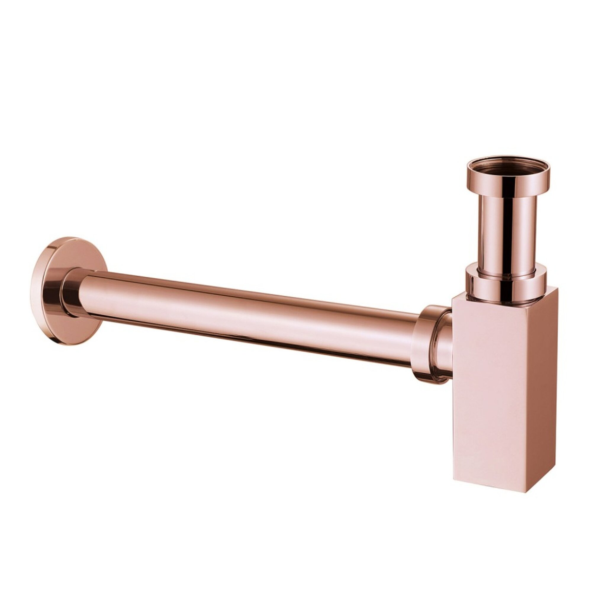 Сифон для раковины ABBER AF0031RG, розовое золото, трубный (коленный), латунь