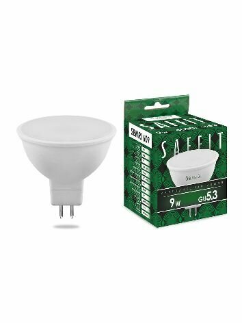 Лампа светодиодная SAFFIT SBMR1609 MR16 GU5.3 9W 4000K , (10штук), артикул 55085