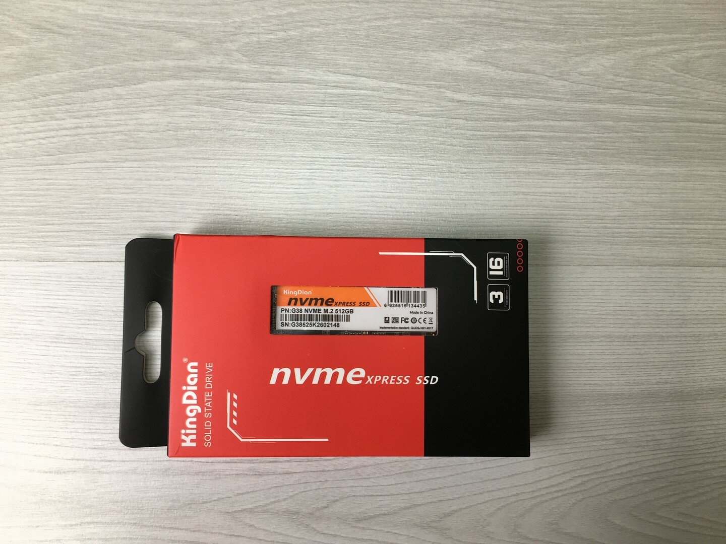 Накопитель SSD M.2 2280 512 Gb Kingdian G38 Series, PCIe 3.0 x4