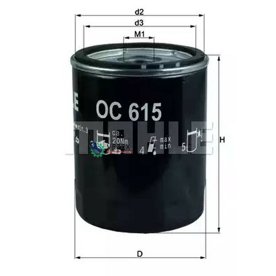 MAHLE OC615 Фильтр масляный