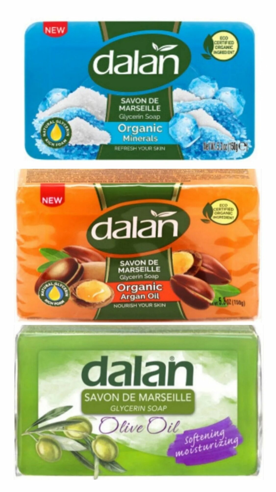 Мыло "DALAN" Savon De Marseille Organic, 3 шт*150гр