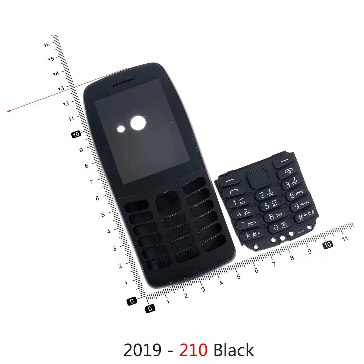 Для Nokia 6300 4G 2019: средняя рамка, ЖК-экран, передняя рамка, задний корпус, 2019 210 Black