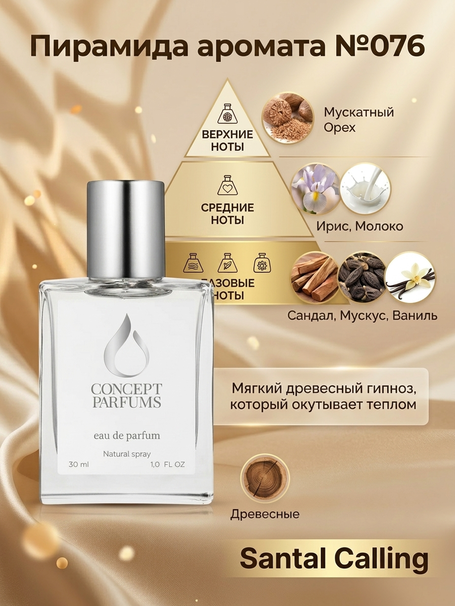 Concept Parfums 076 Парфюмерная вода унисекс 5мл древесный аромат