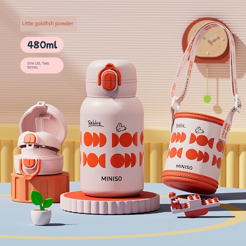 Детский термос MINISO, известный бренд, для мальчиков и девочек, походящих в школу, специально для школьников,