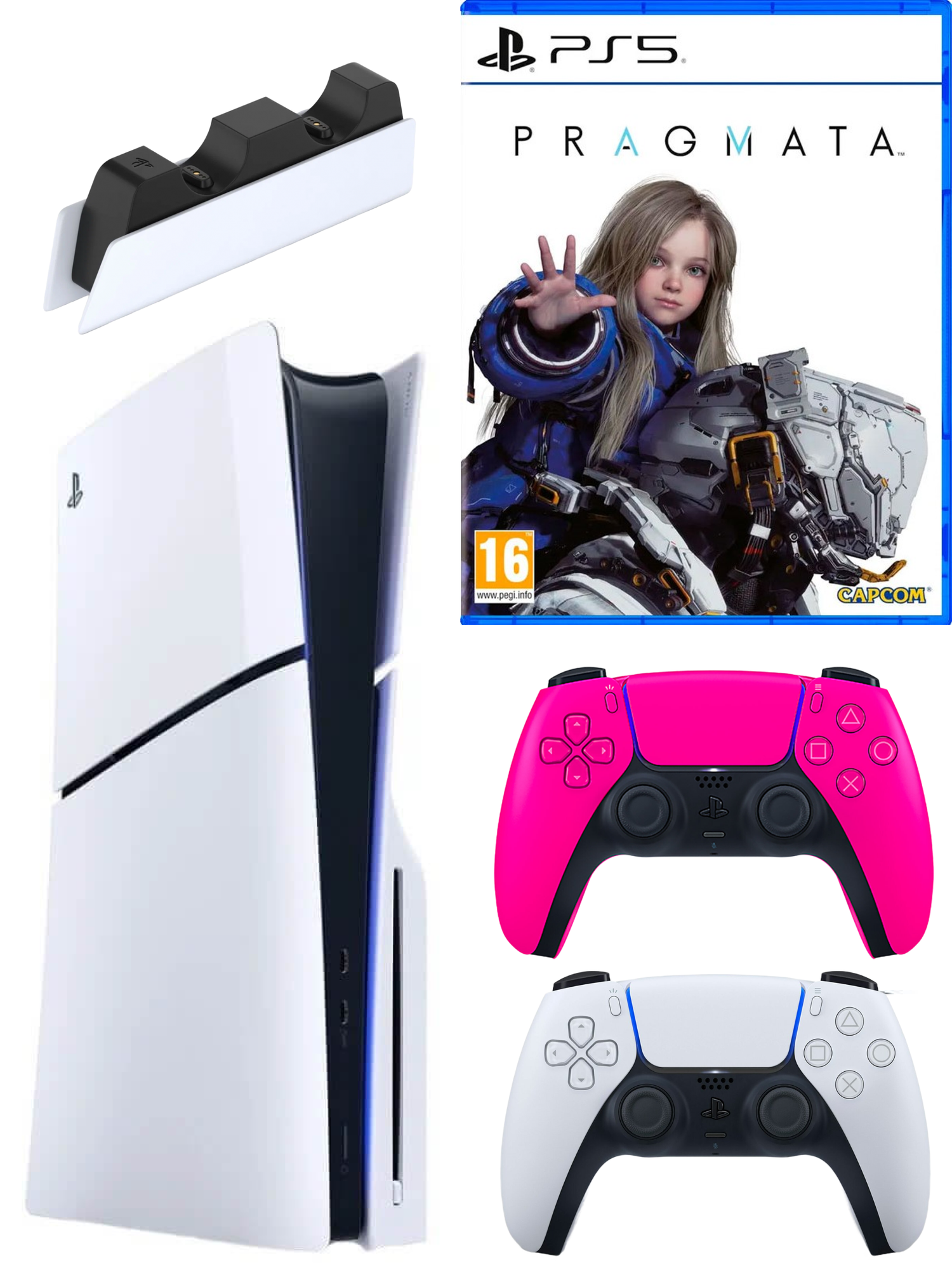 Игровая приставка Sony PS 5 Slim, 1ТБ(с дисководом)+2 геймпад+Зарядная станция+Pragmata (подробности в чате)