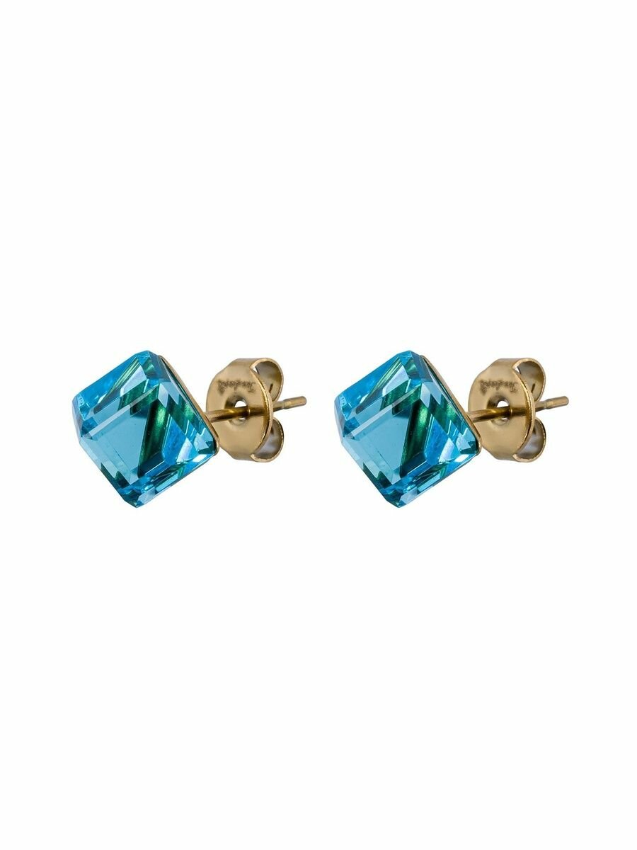Серьги пусеты, кристаллы Swarovski