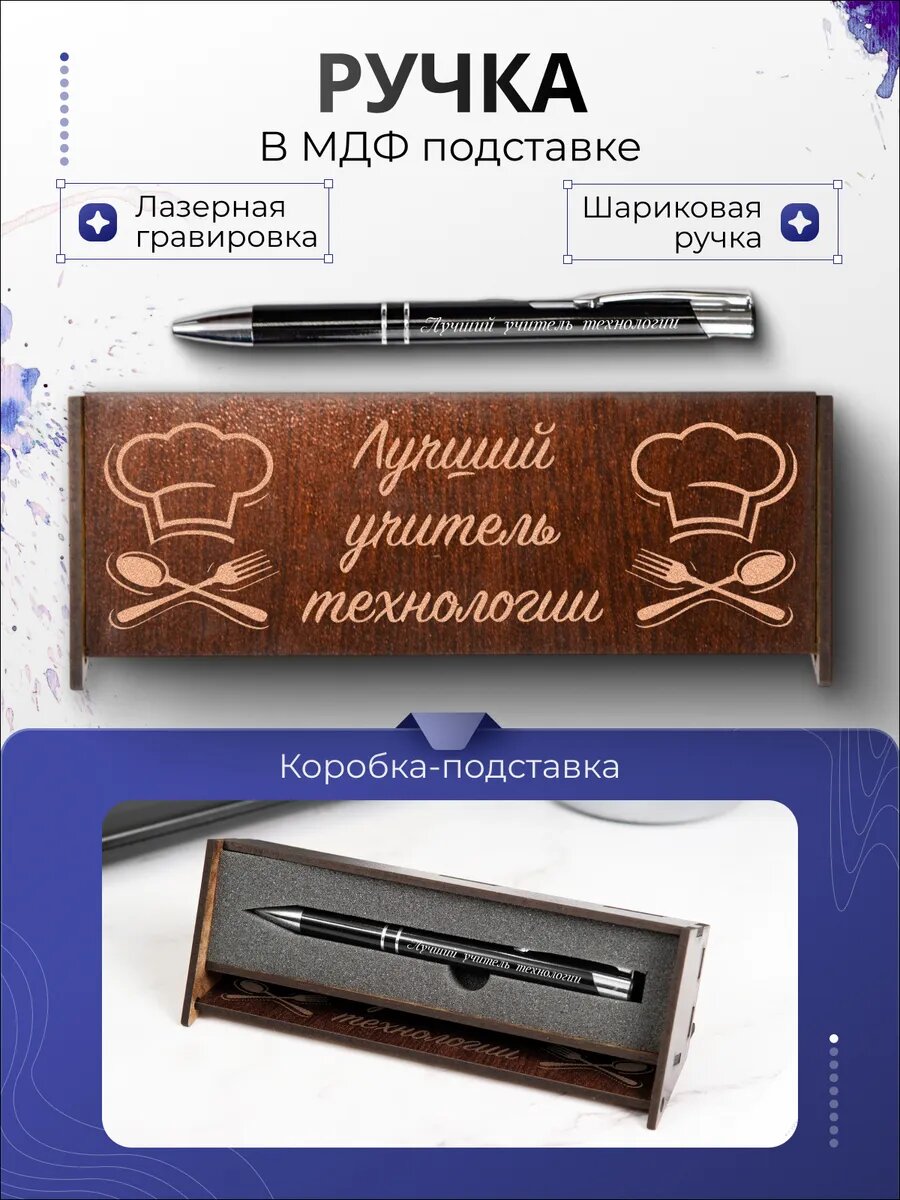 Ручка подарочная в футляре-подставке Учителю Технологии