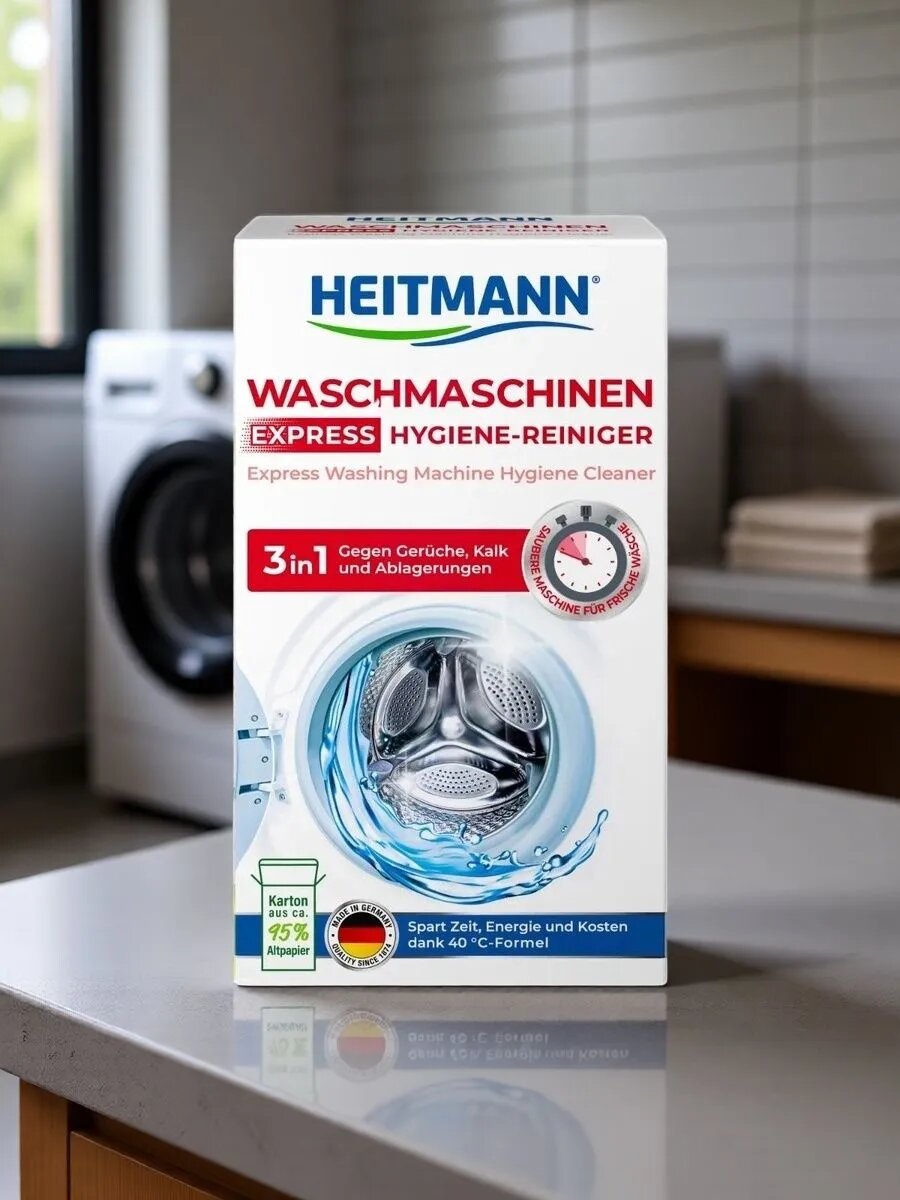 Экспресс-очиститель для стиральных машин HEITMANN Waschmaschinen Hygiene-Reiniger Express, 250г