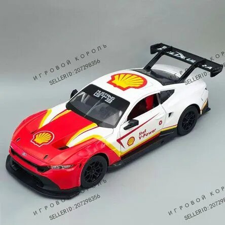 Металлическая литейная автомобильная модель Shell 1:24 Ford Mustang GT3 Суперкара, Декоративные предметы для стола, Коллекционные предметы