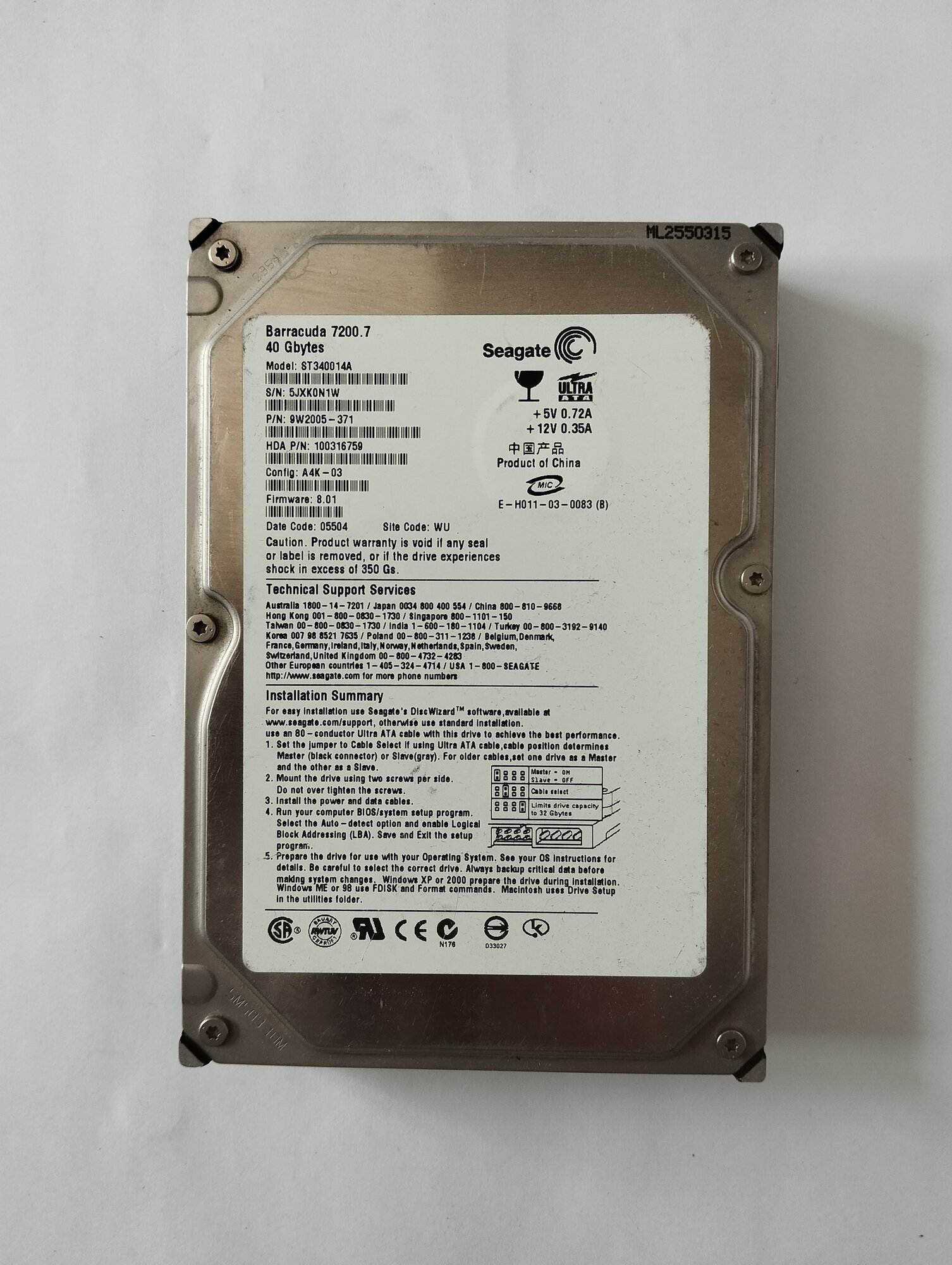 Жесткий диск Seagate Barracuda 40GB 3.5" IDE