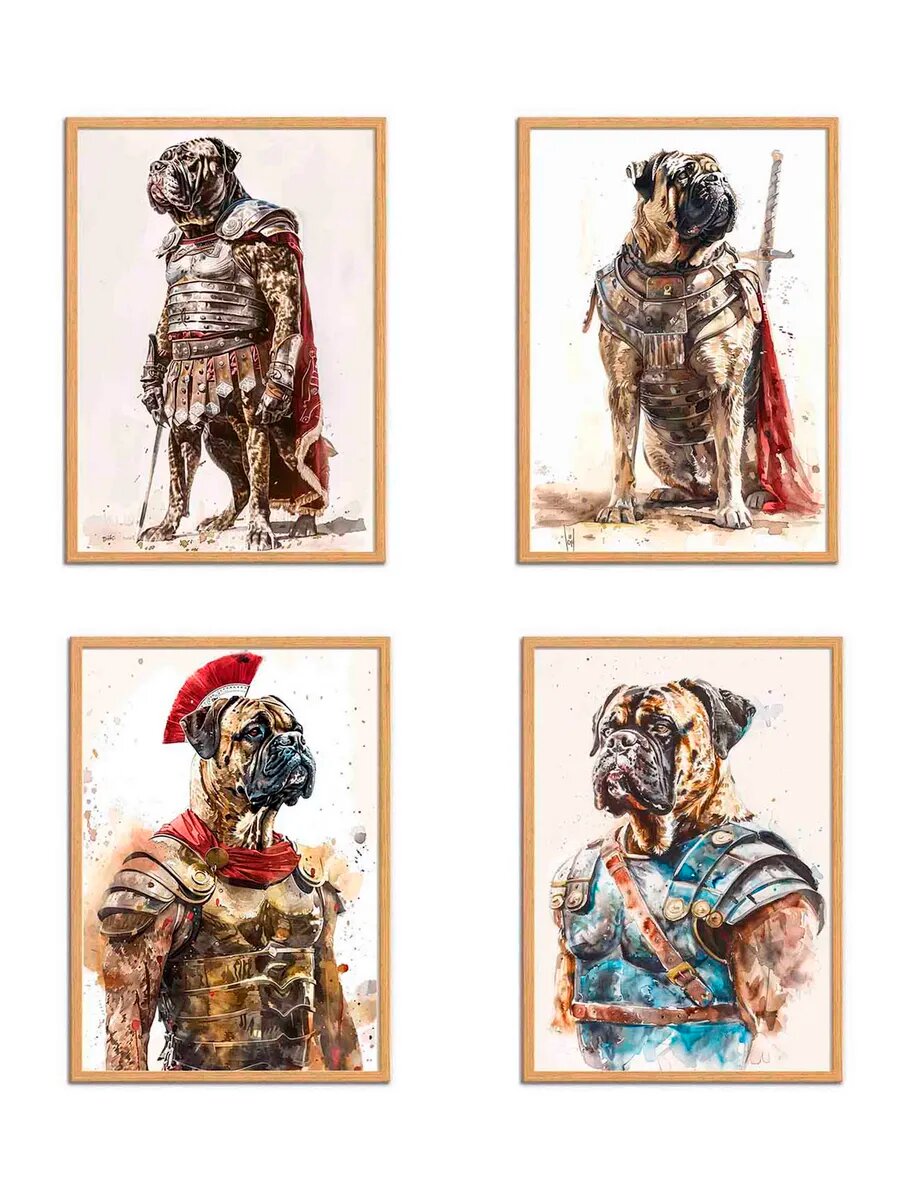Английский мастиф Гладиатор, 4 Плаката, 30x21см