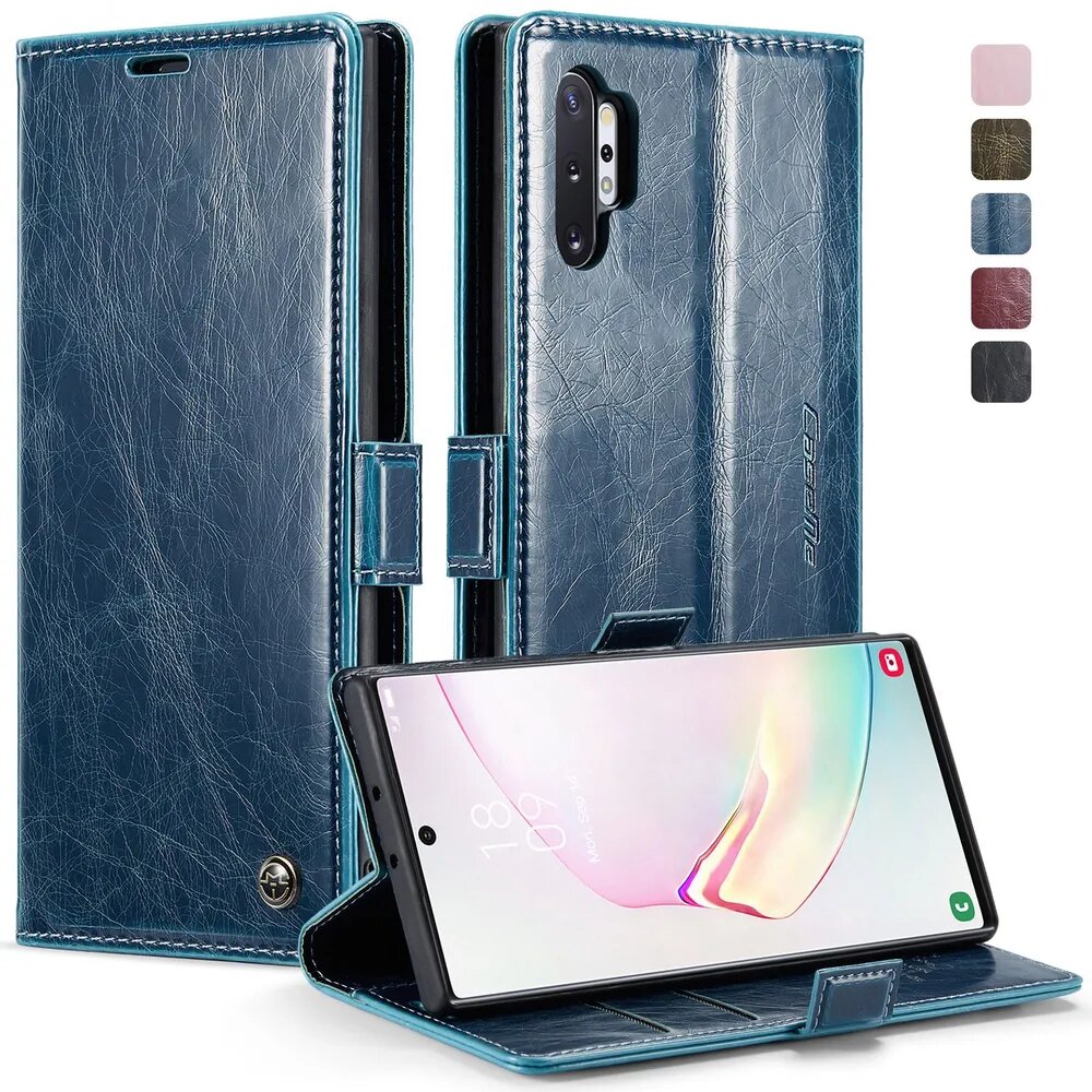 CaseMe Кожаный книжка чехол для Samsung Galaxy Note 10 Plus с визитницей из экокожи