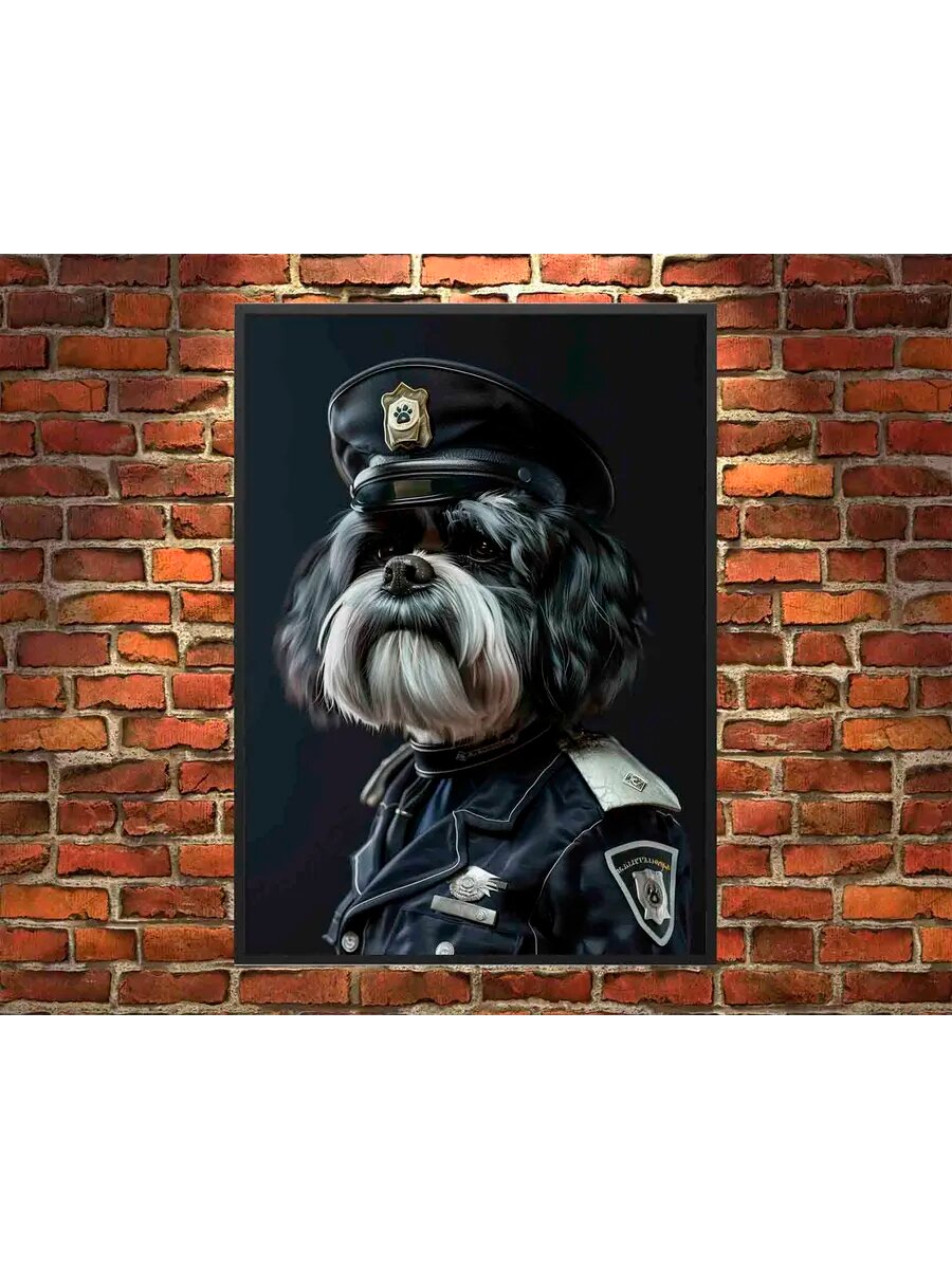 Тибетский терьер, собака-полицейский 4, Плакат 30x42см