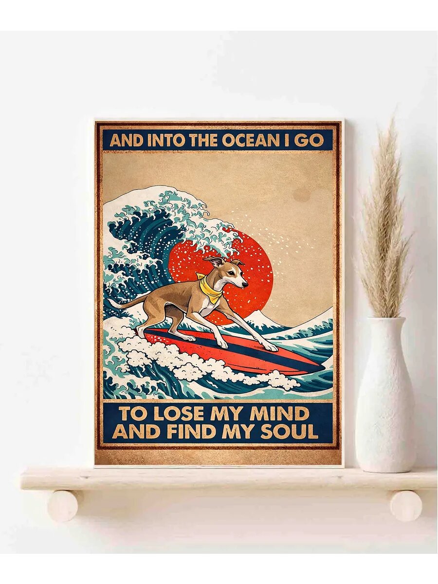 Итальянская левретка, SURFING, Плакат 30x42см