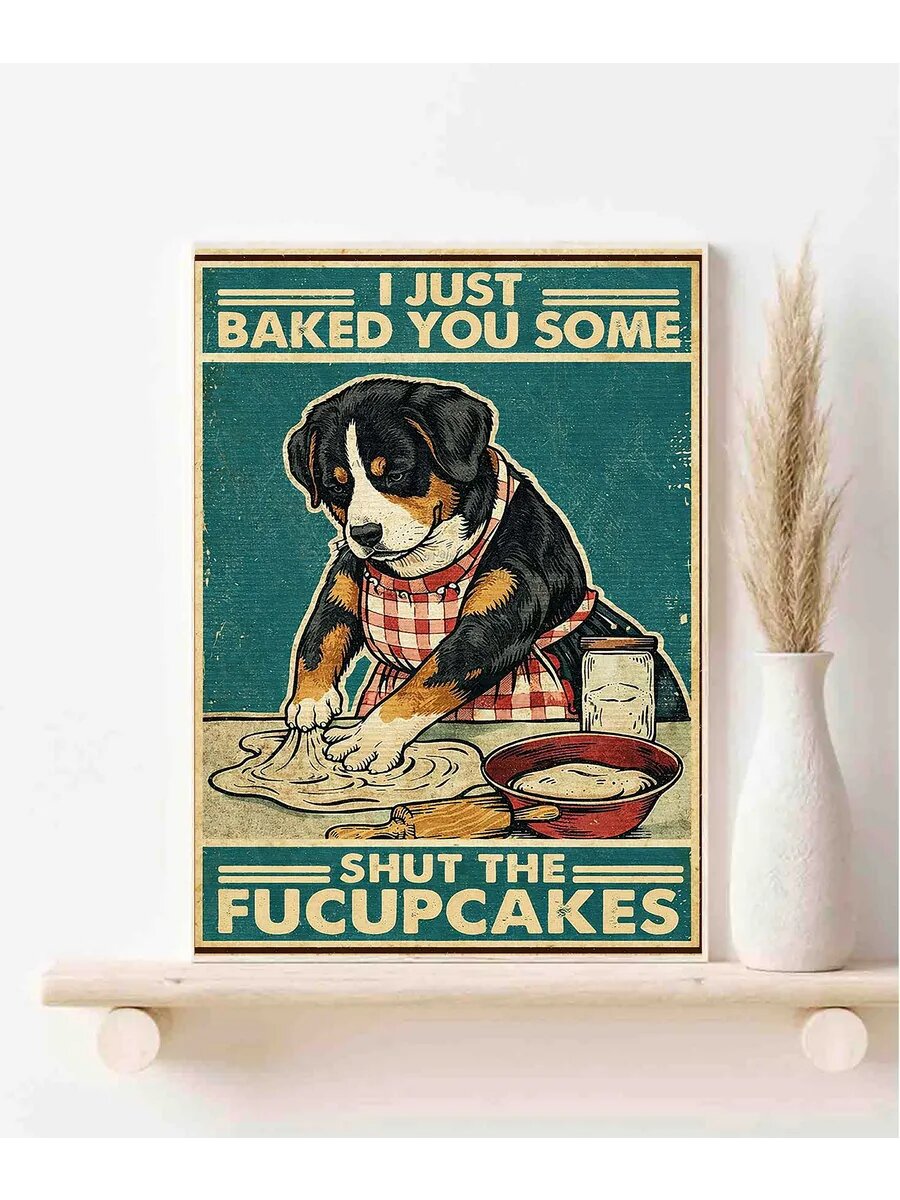 Большой швейцарский зенненхунд, I Bake I Drink, Плакат 30x4