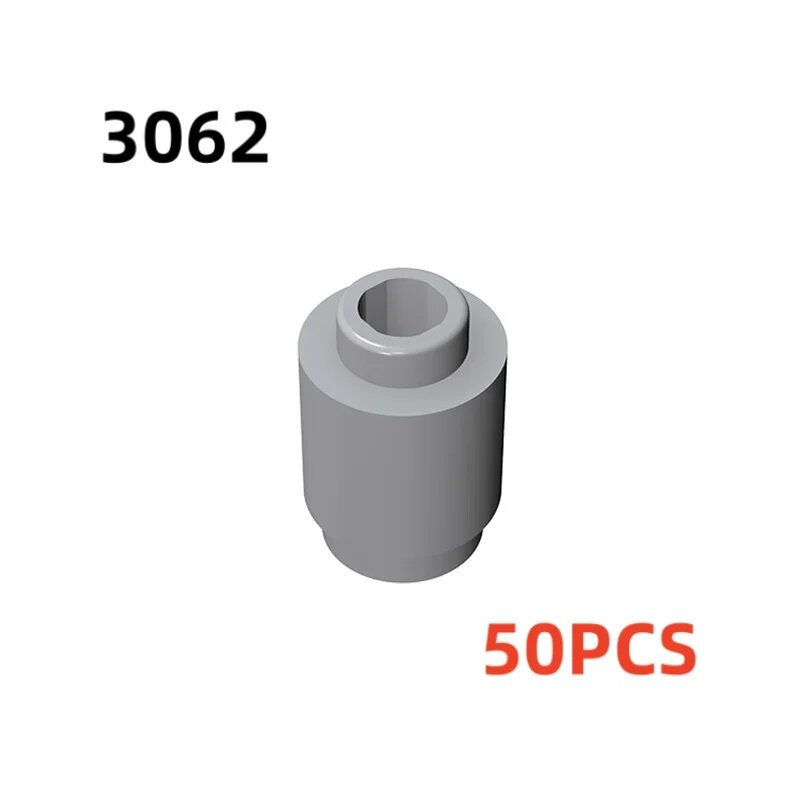 Серый цилиндр LEGO 3062, 50 шт