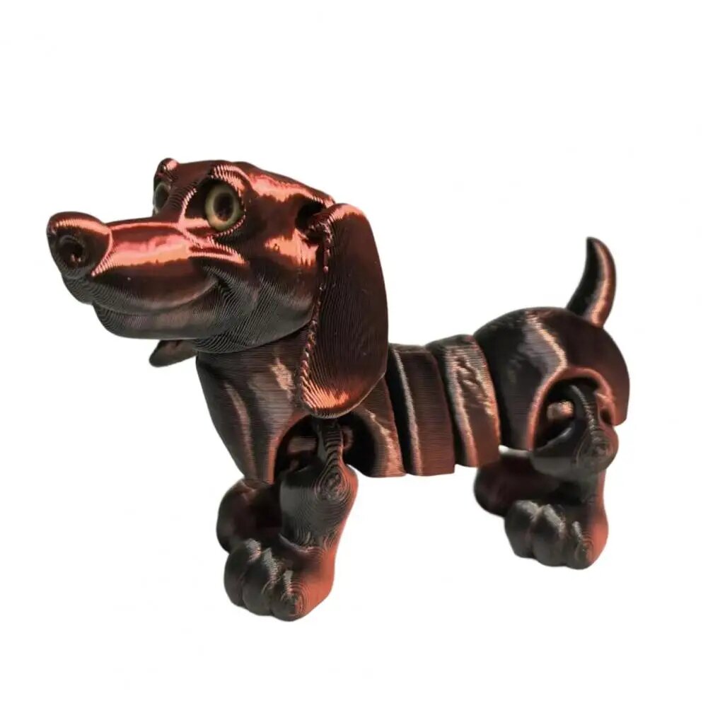 Фигурки собак таксы 3D-печатные гибкие